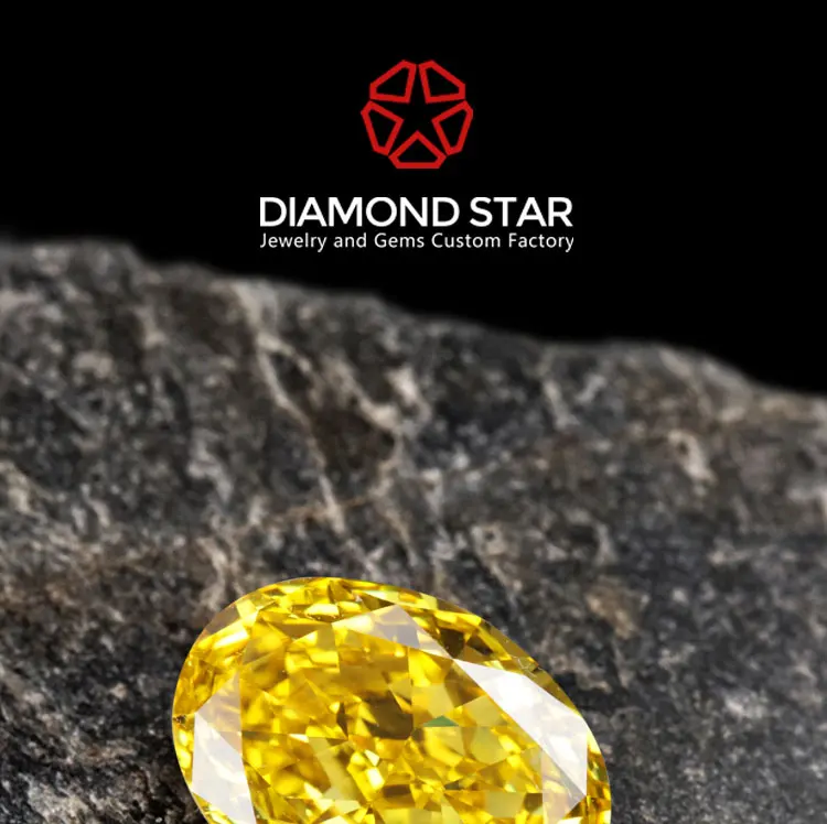Hthp Cvd Lab Yellow Diamoand 0.5ct 1ct 2ct 3ct Fancy Vivid Color Loose ...