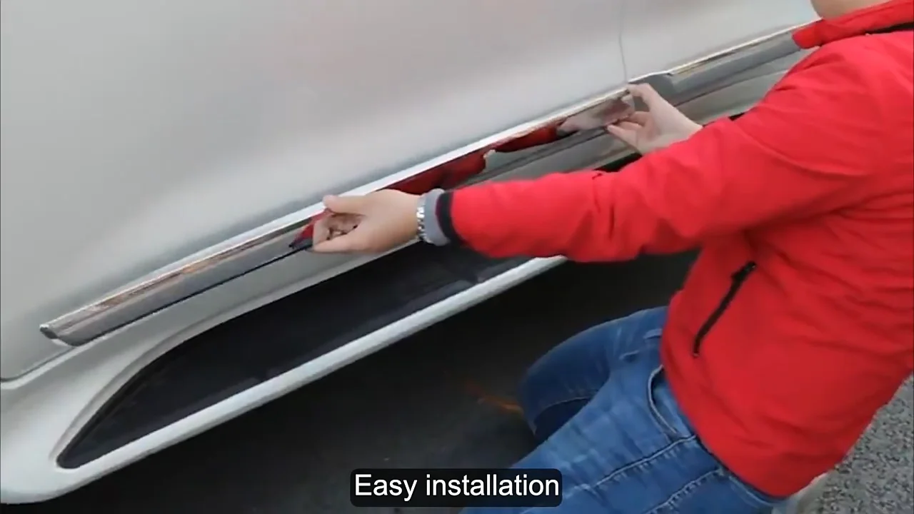 Abs Body Kit Door Car Side Door Molding Matte Black Silver Body Guard ...