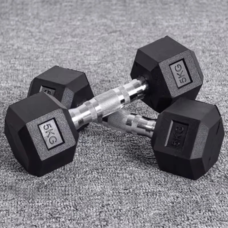 MKAS Custom Rubber Hexagon Dumbbells Hex Dumbbell Gym Dumbells High ...
