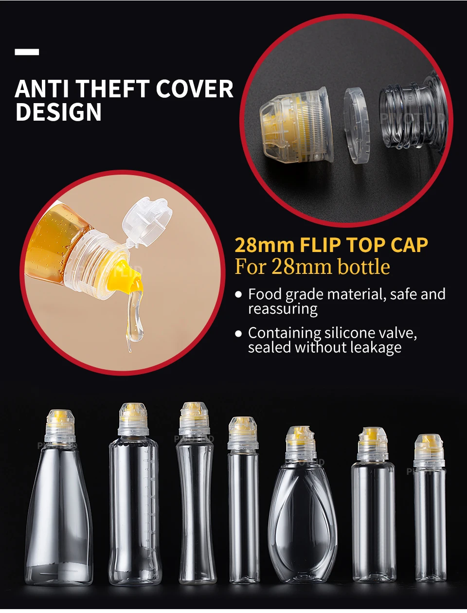 Prevent Leakage 31mm Plastic Flip Top Cap With Silicone Valve For Juice ...