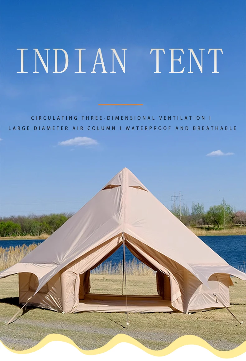 3/4/5/6/7 Meters Camping Canvas PU 3000mm Inflatable Yurt