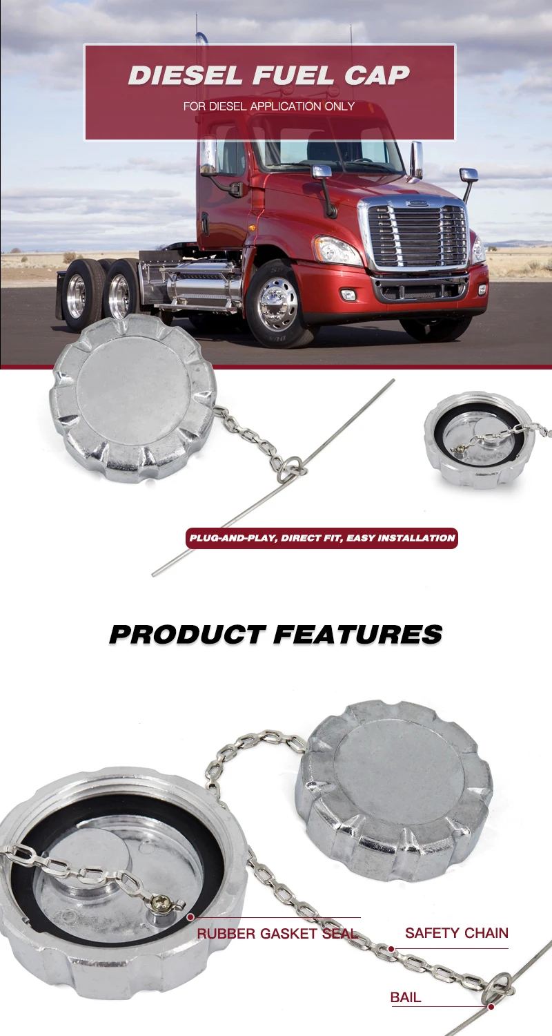 Aluminum Un-locking Diesel Fuel Cap Fuel Tanks Cover Replacement Parts ...