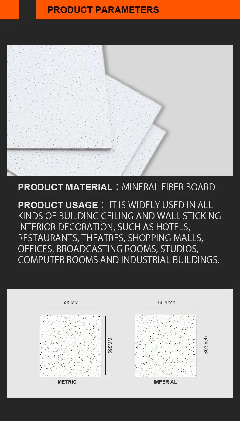 Acoustic Panels Factory Fire Proof Ceiling Tile 60x60 Gypsum Mineral ...