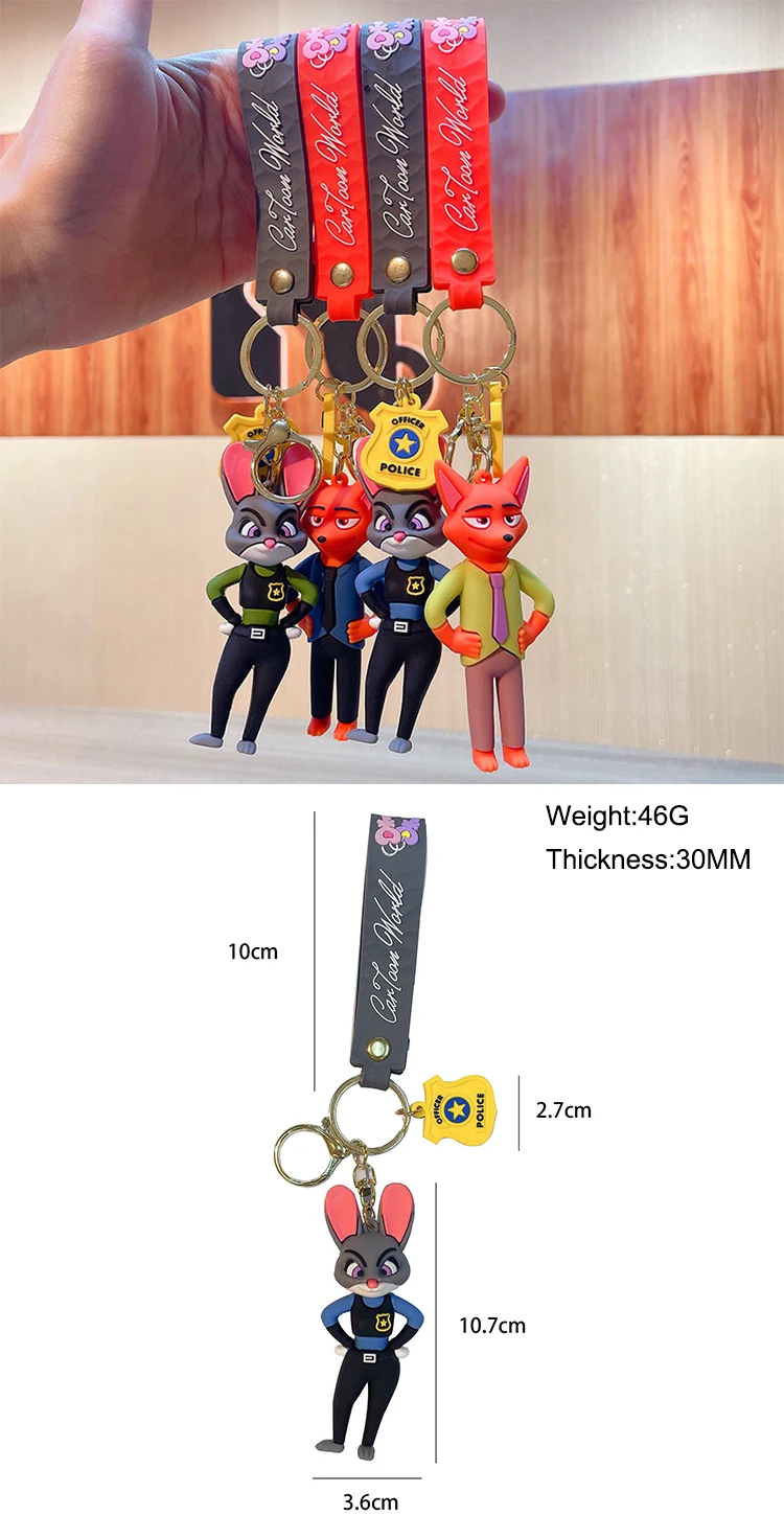 Hot Sale Cartoon Anime Kawaii 3d Crazy Animal City Keychain Custom 3d ...