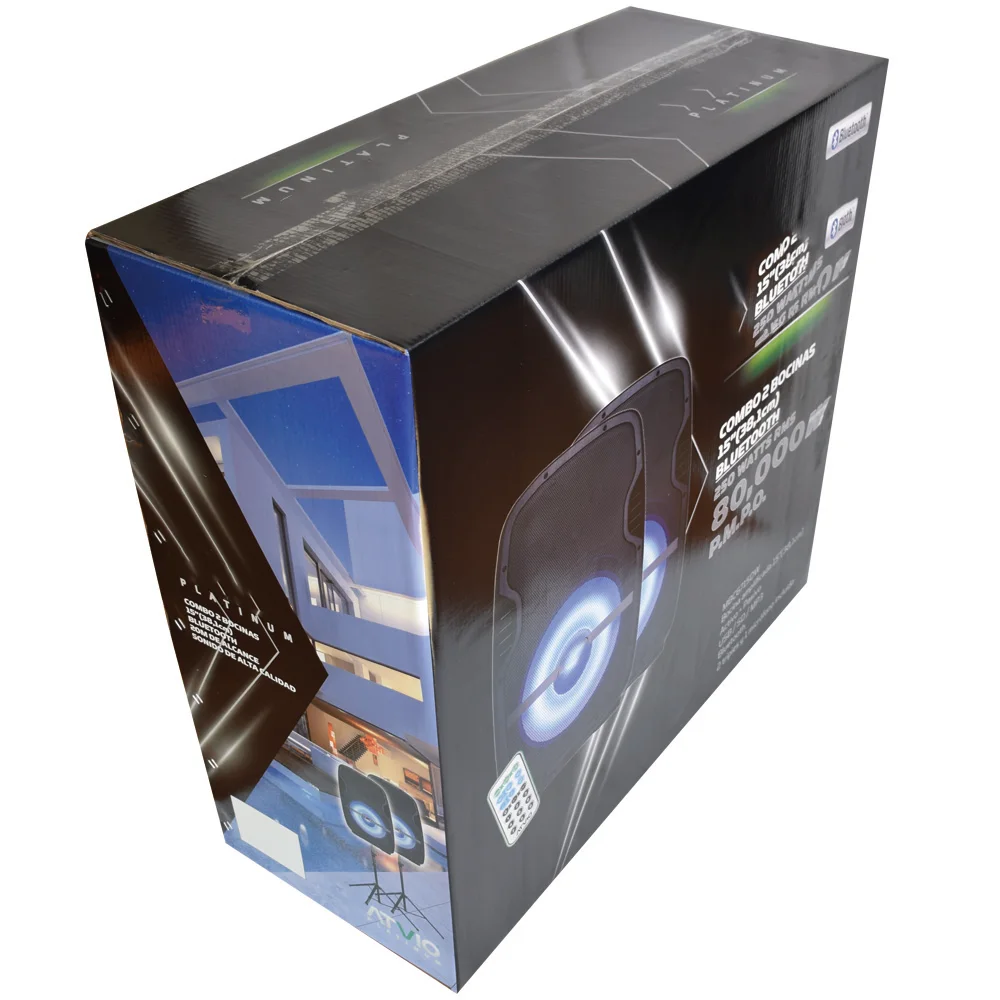 800w 2 Way Powered 2x 8" Pa Speaker System Professional Audio Bt Tws ...