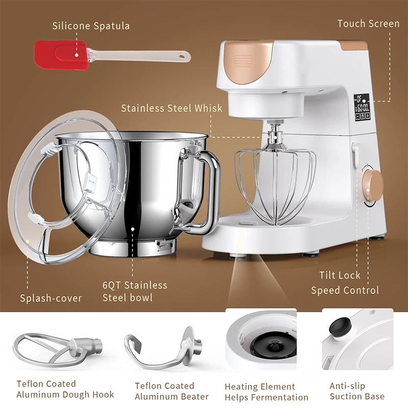 Wholesale Mixer Bantuan Dapur 1500w Batedeira De Bolo 5.5L French Bread ...