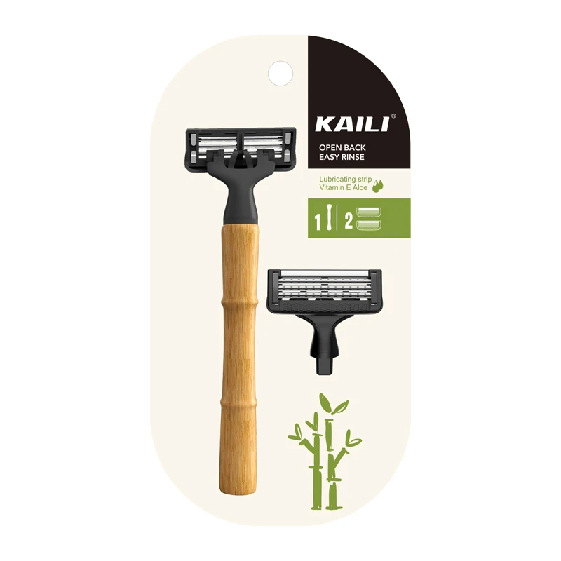 Bamboo Handle Eco Razor With 3 High Quality Blades - Buy Bamboo Razor ...
