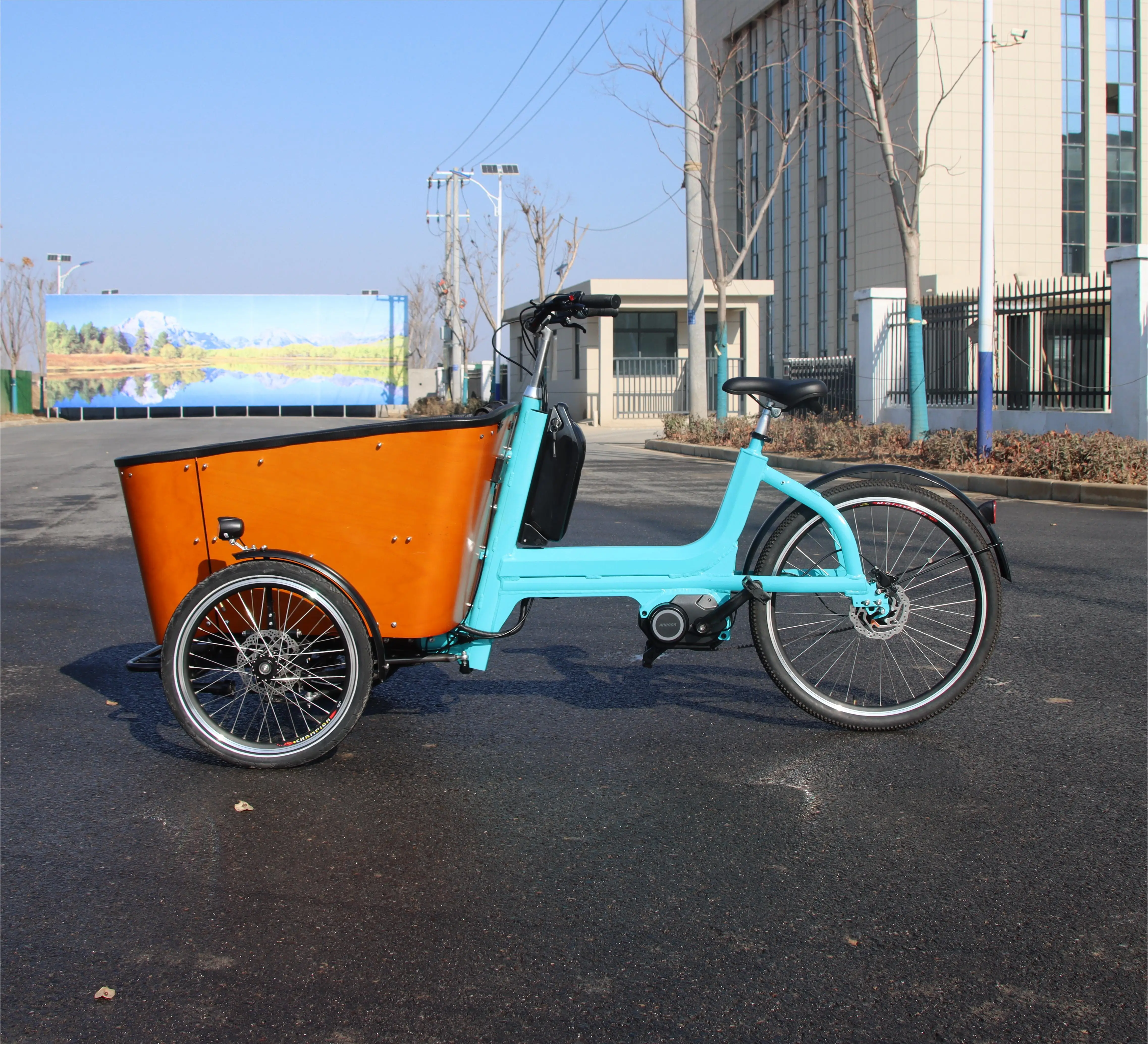 Ce Danish Bakfiets Family Pedal Assist 3 Wheel Electric Cargo Adult ...
