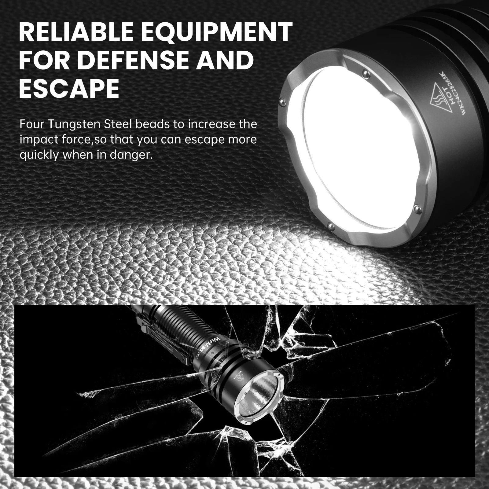 Wurkkos TS23 5000 Lumen Tactical Flashlight, 482m Beam Distance
