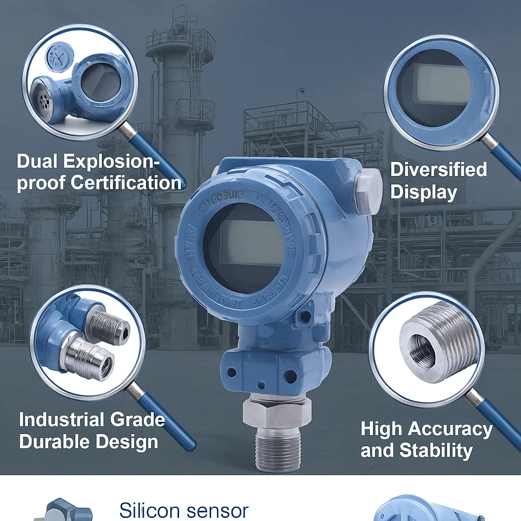 High Temperature Exproof ATEX Gas Air Liquid Pressure Transmitter 0.5-4 ...