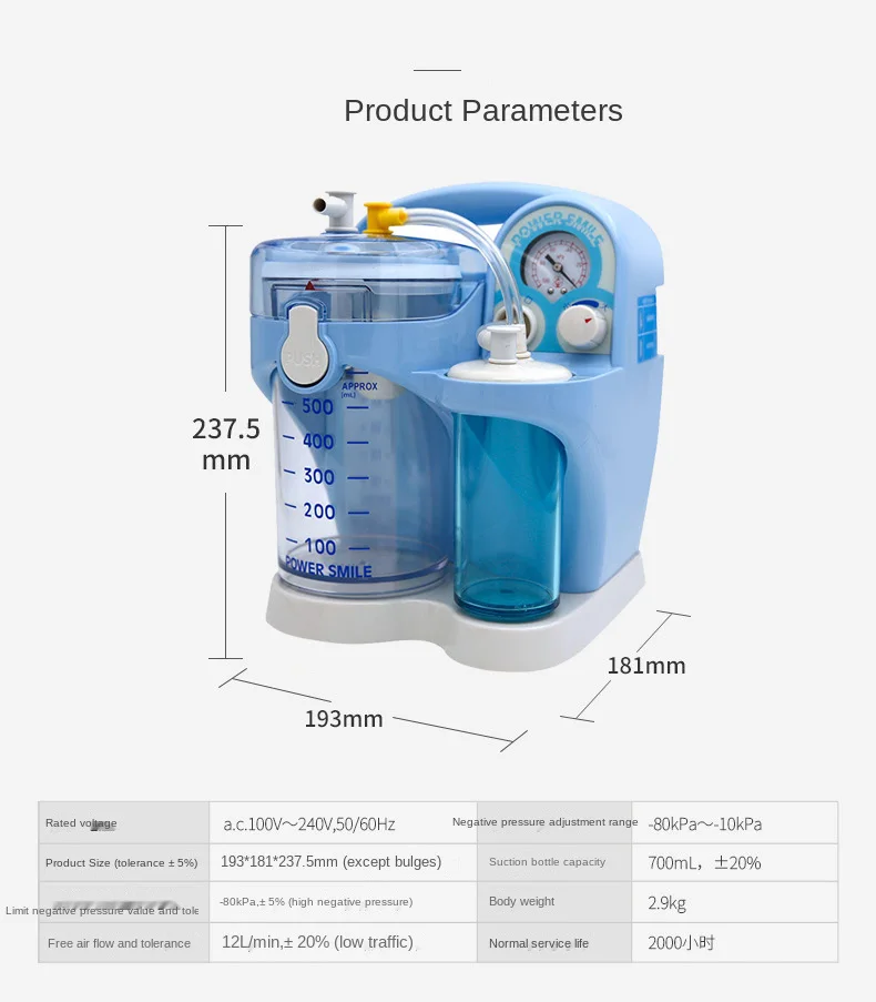 Medical Portable Phlegm Suction Machine Electric Vacuum Sputum ...