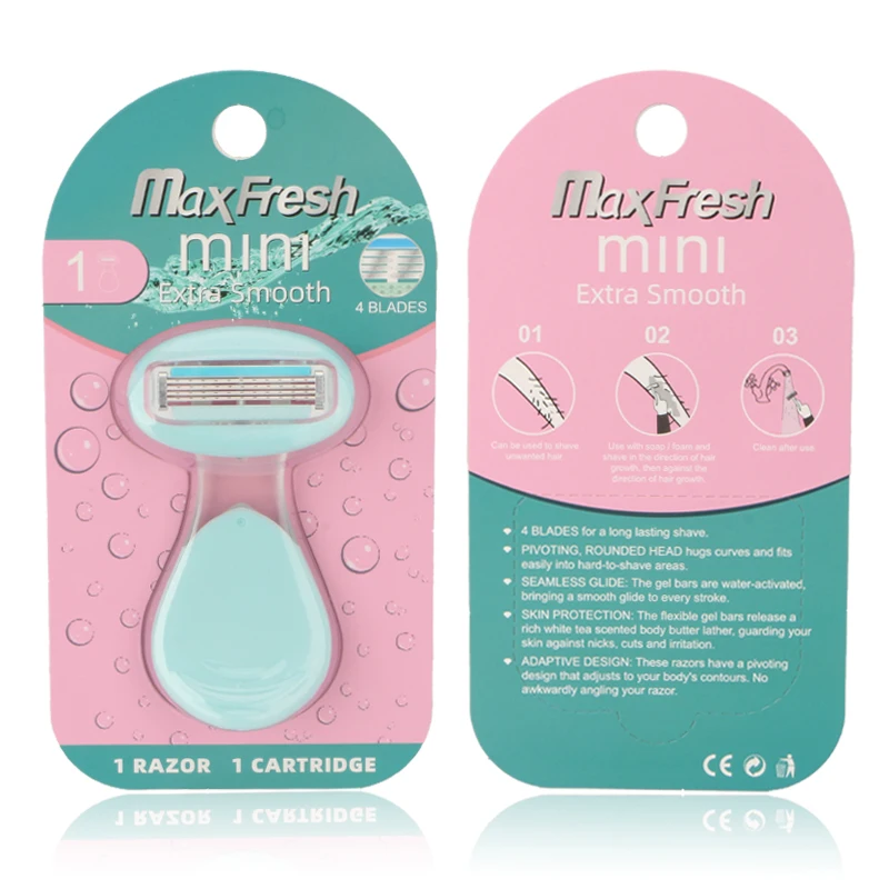 Women Body Shave Four Stainless Steel Blade Razor For Lady Travel Use ...