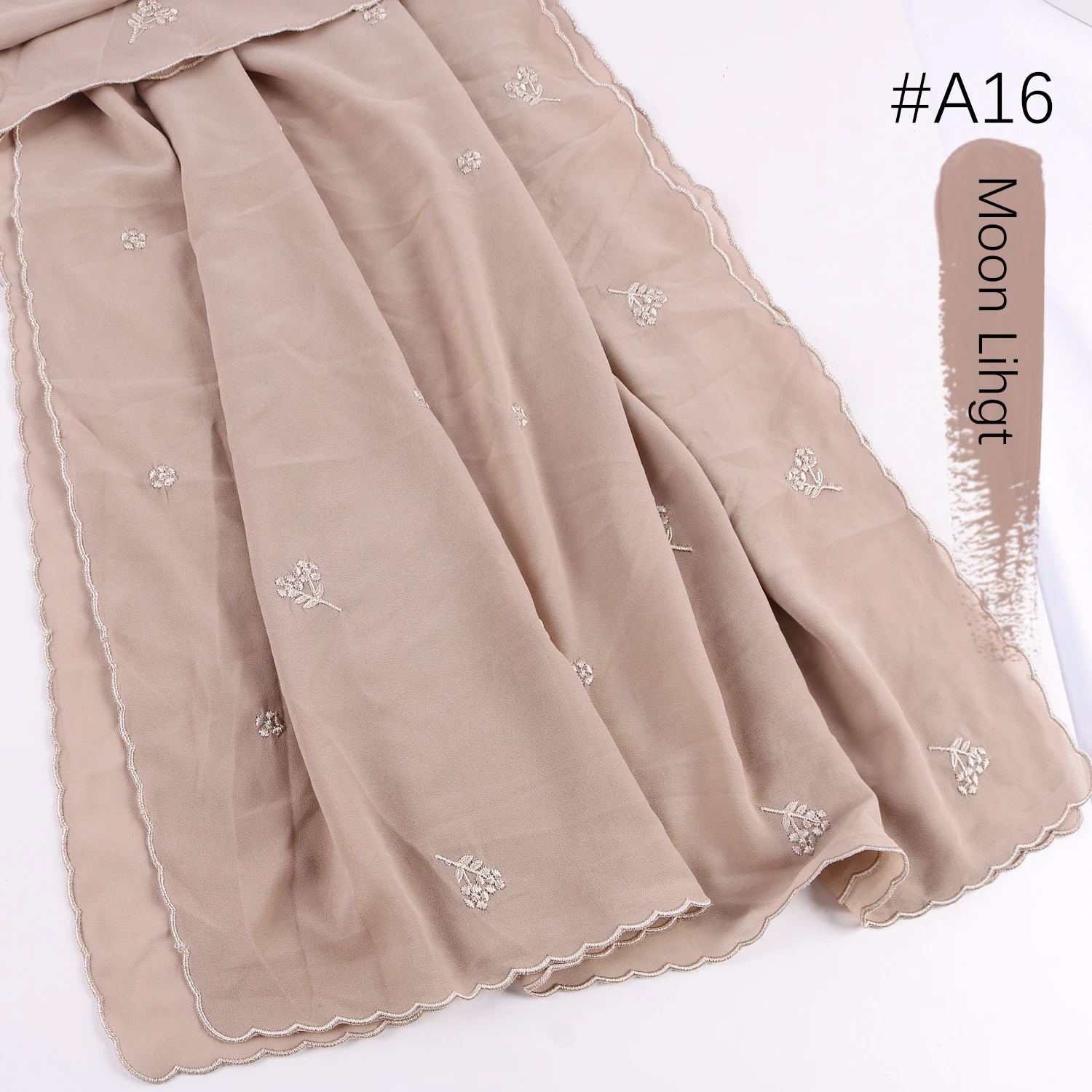 Shawl Sulam Embroidered Chiffon Hijab Scarf Veil Chiffon Shawl For ...