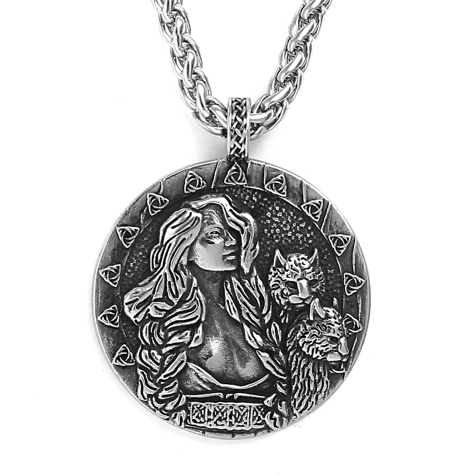 Historisches nordisches Souvenir geschenk Edelstahl Wikinger Halskette Nordische Gottin Freya Halskette Norse Freyja Halskette Wikingers chmuck
