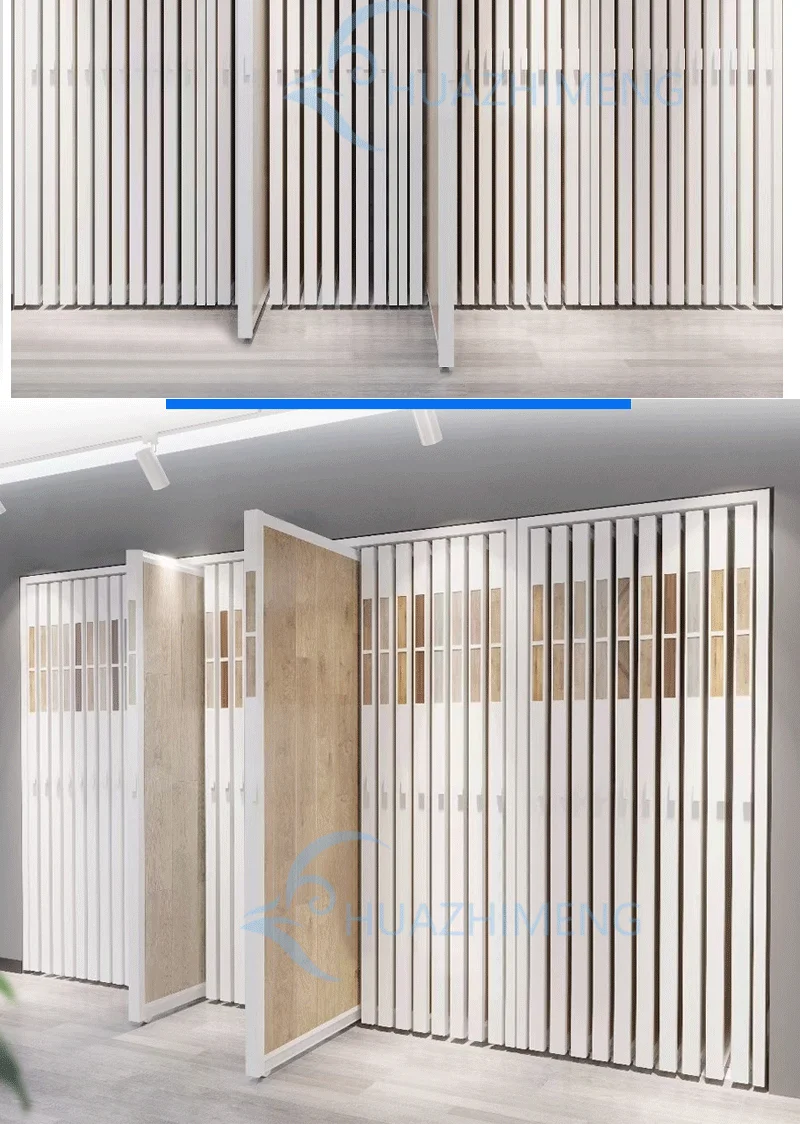 Rotating Wood Flooring Tiles Display Rack - Customizable