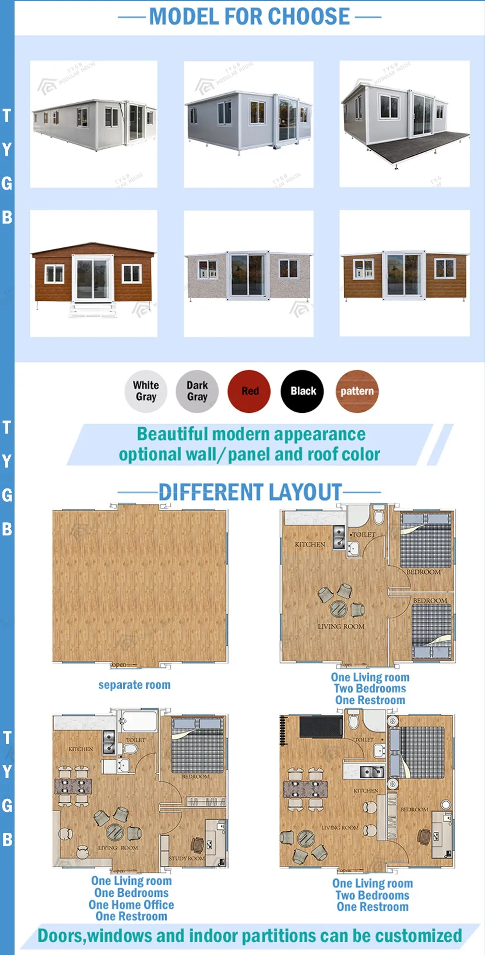 Tygb 2025 Modern 20ft/30ft/40ft Manufactured Prefab Smart Waterproof ...