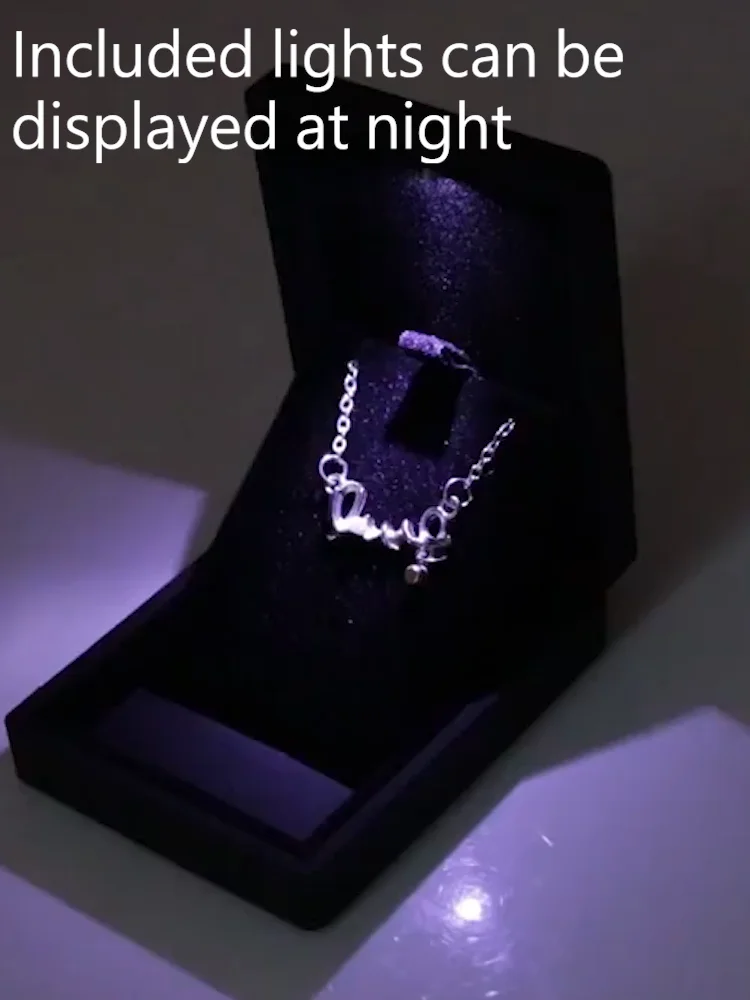 White Lamp Luxury Custom Ring Jade Pendant Packing Led Light Leather ...