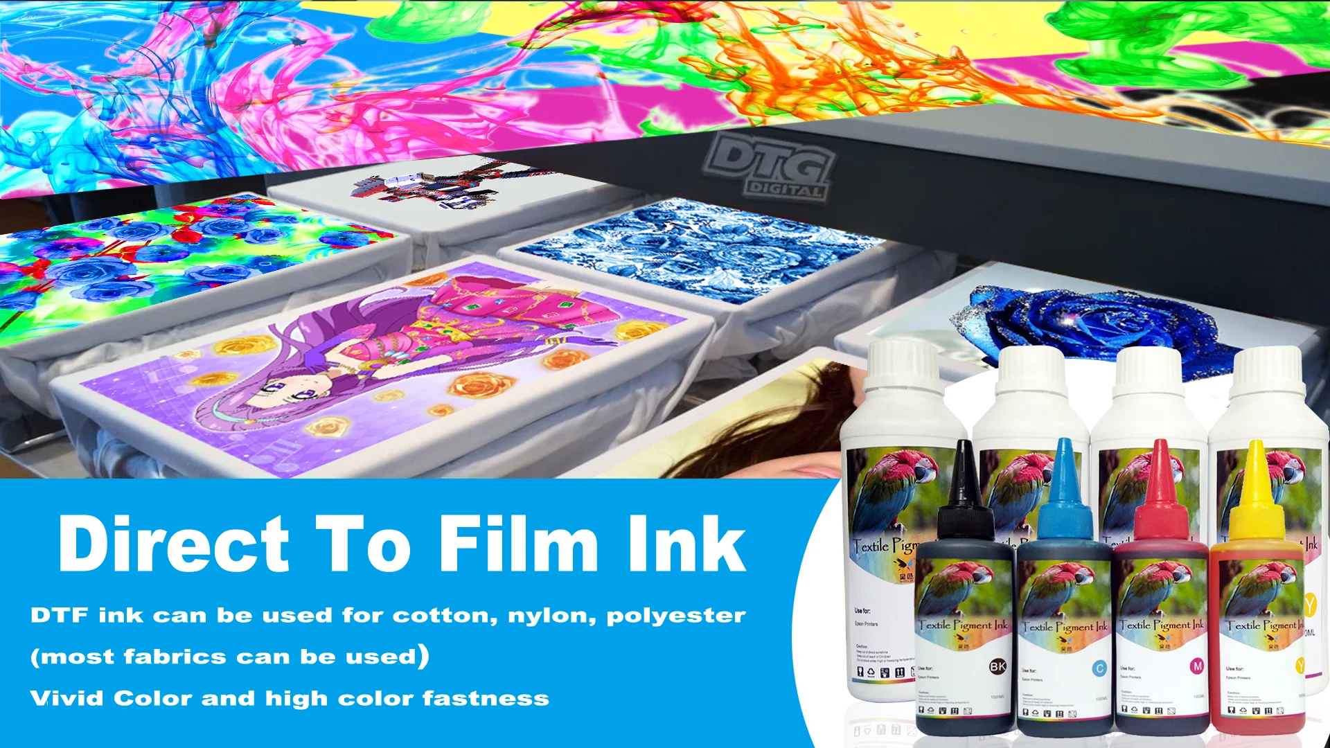 Visual Tex High Density Cmyk W Dtf Pigment Ink With Self Cleaning And ...