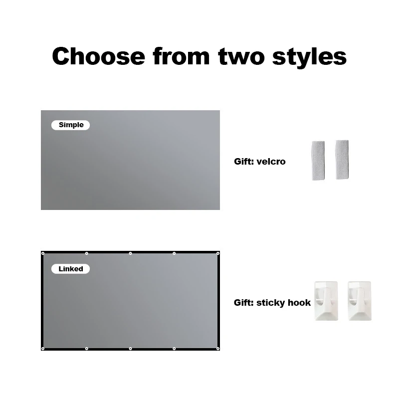 Metal Foldable Quick Fold Projection Curtains - 80" 100"