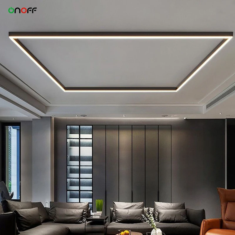 Ceiling Mount Rectangle Shape Linear Light 50mm Aluminum Led Fixtures ...