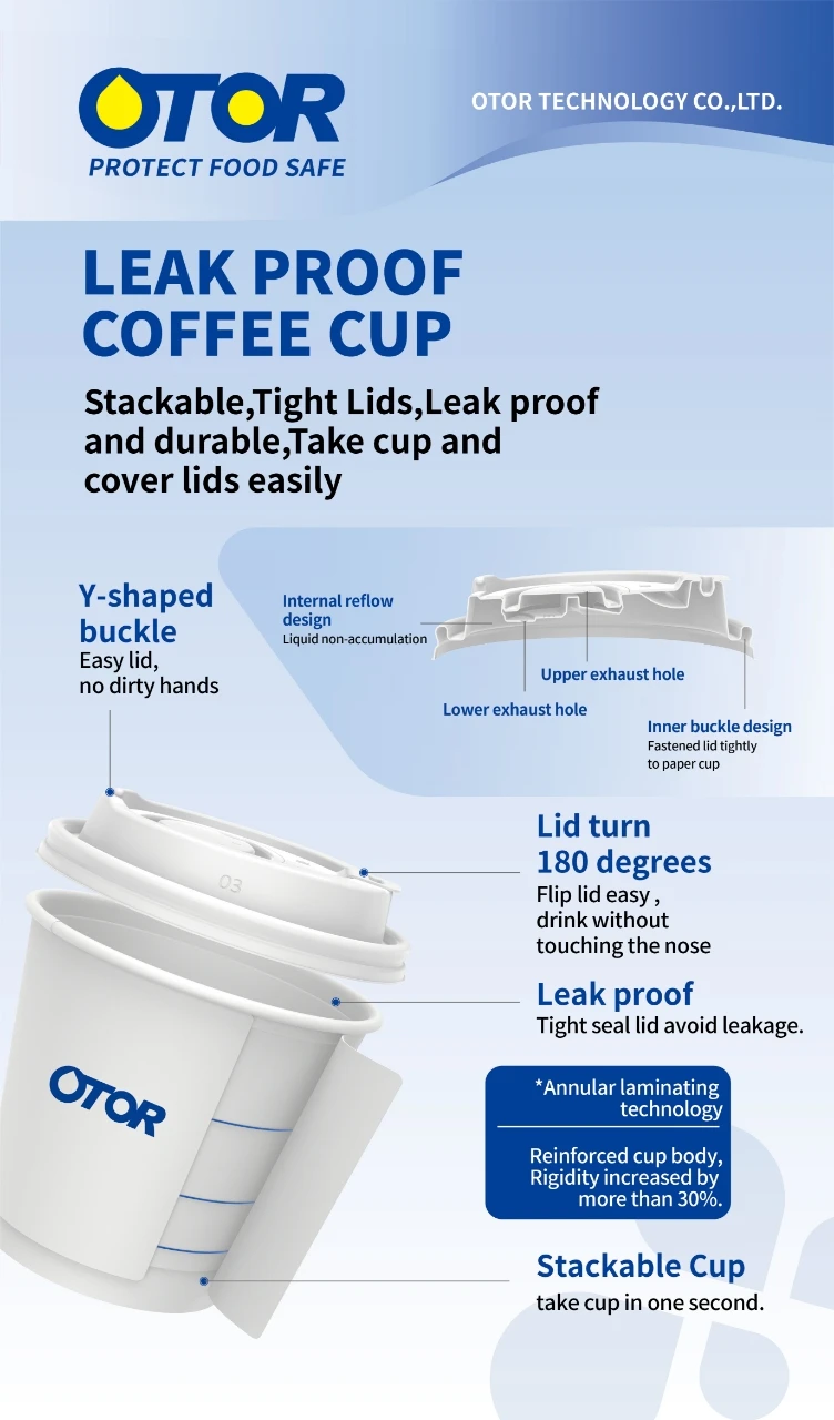Otor 10oz 295ml Double Wall Leakproof Coffee Paper Cup For Hot Drinks ...