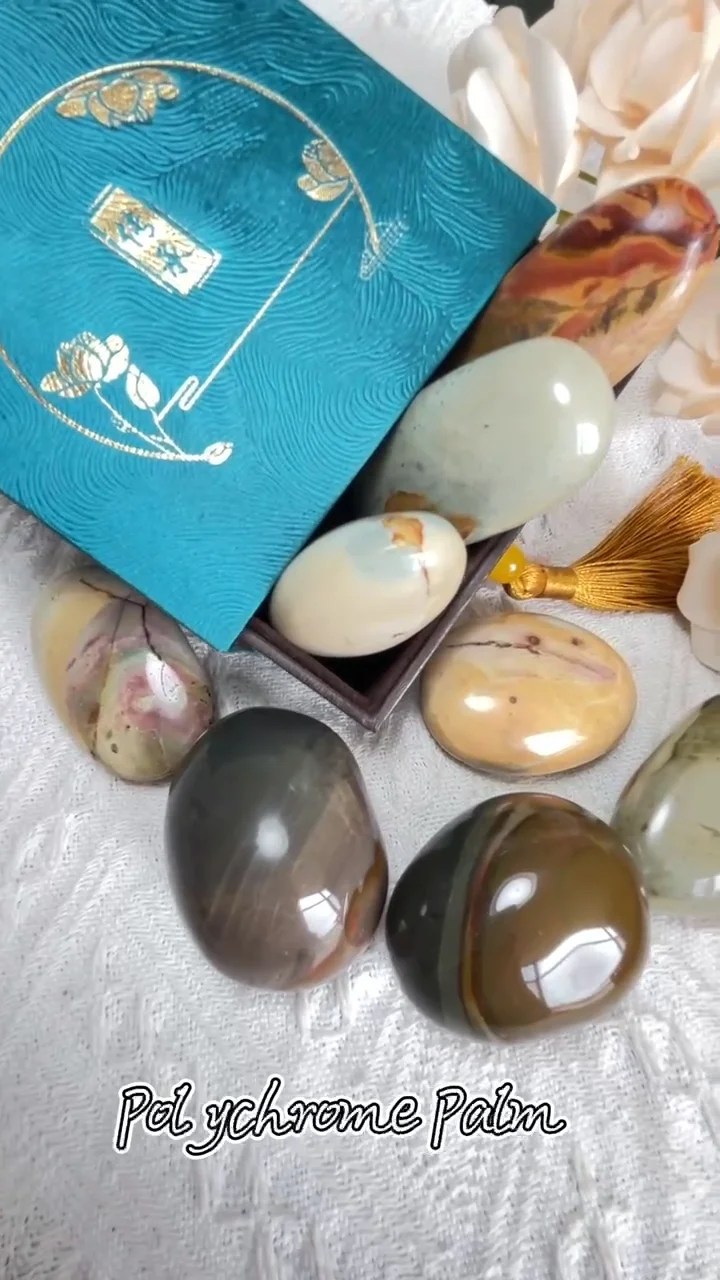 Wholesale Natural Multi-colored Jasper Palm Stone Polished Marine Palm ...