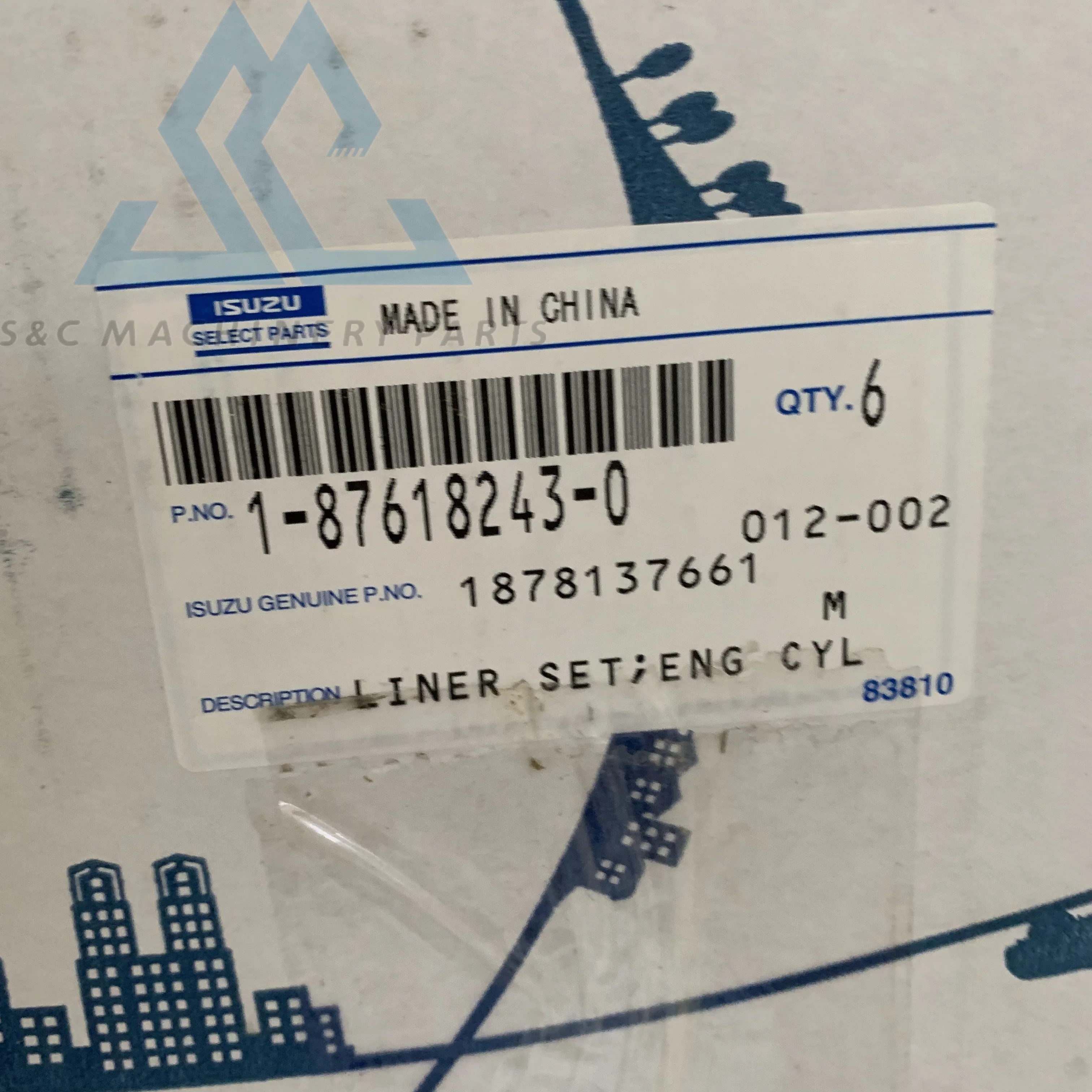 4HK1 6HK1 Liner Kit 1876182430 1878137660 ISP Piston Kit Piston Ring ...