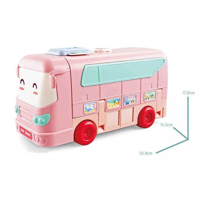 Cartoon Transfiguration Musical School Bus Toy Kids Educational Toy ...