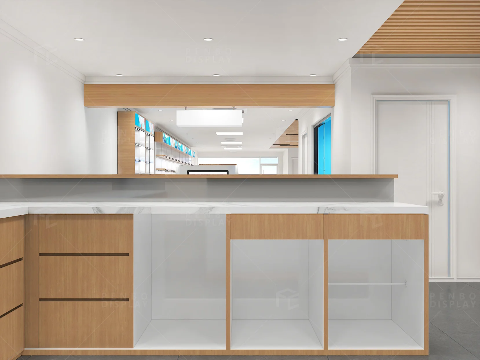 Modern Shop Counter Design for Pharmacy Store Wooden Pharmacy Shop ...