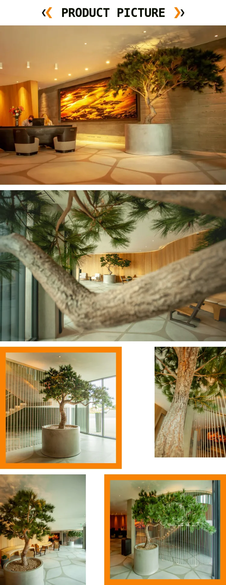 Custom Indoor Decorative Pine Trees Landscape Project Big Trunk Faux ...