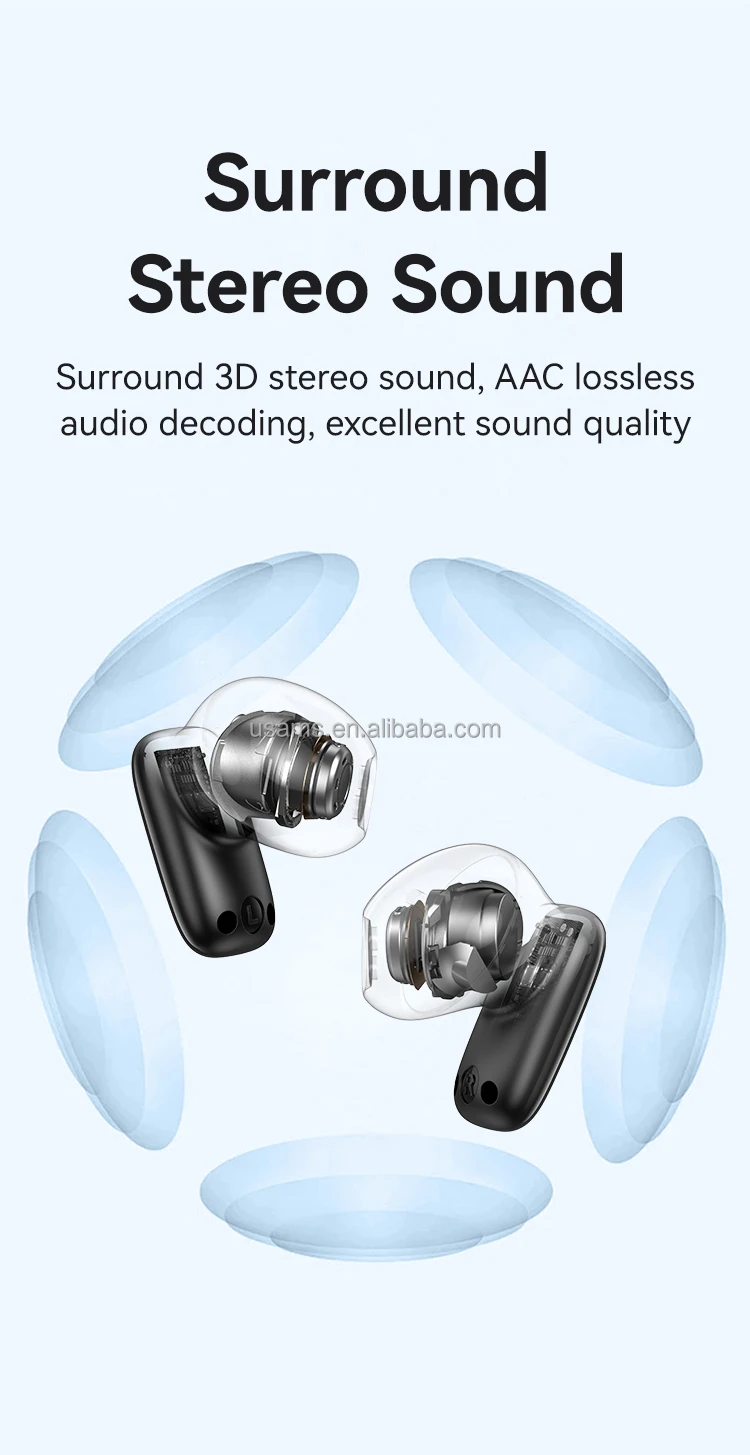 Usams 2024 Newly Smallest Invisible Tws Earbuds Noise Cancelling Music ...