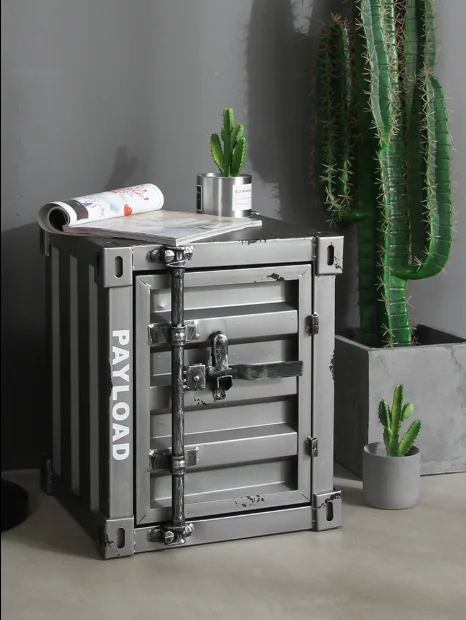 Industrial Style Iron Art Reception Nightstand Decorative Metal Storage ...