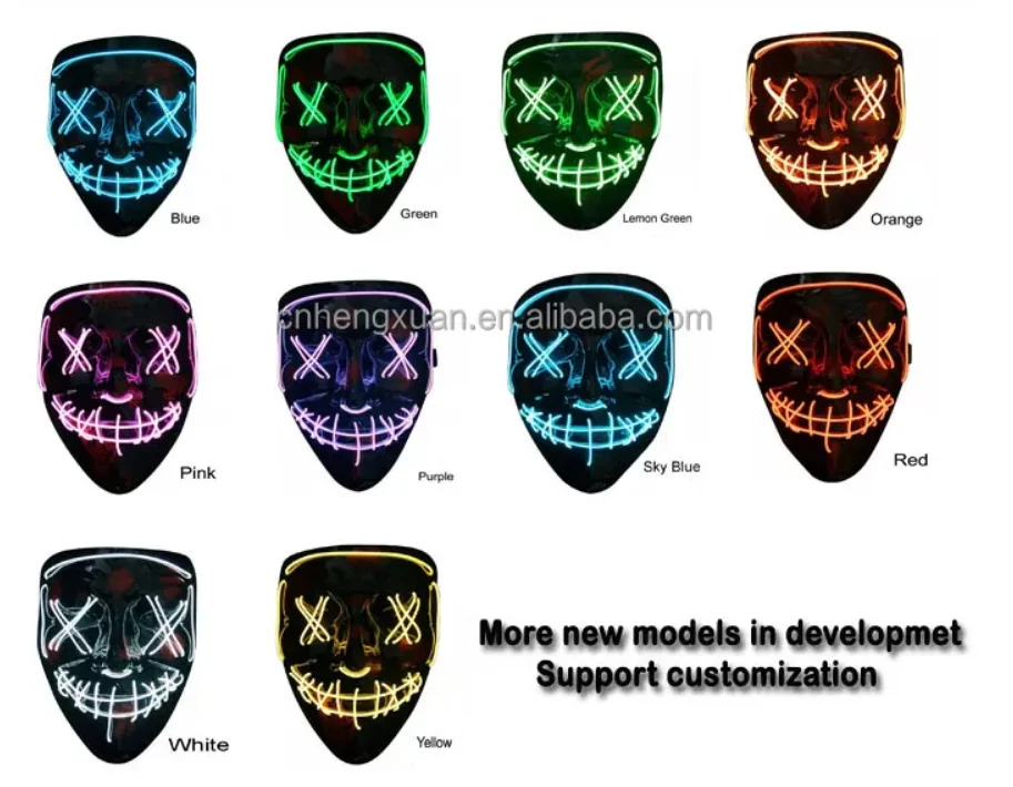 Hora Loca Party Supplies Light up Halloween Mask Full Face Carnival ...