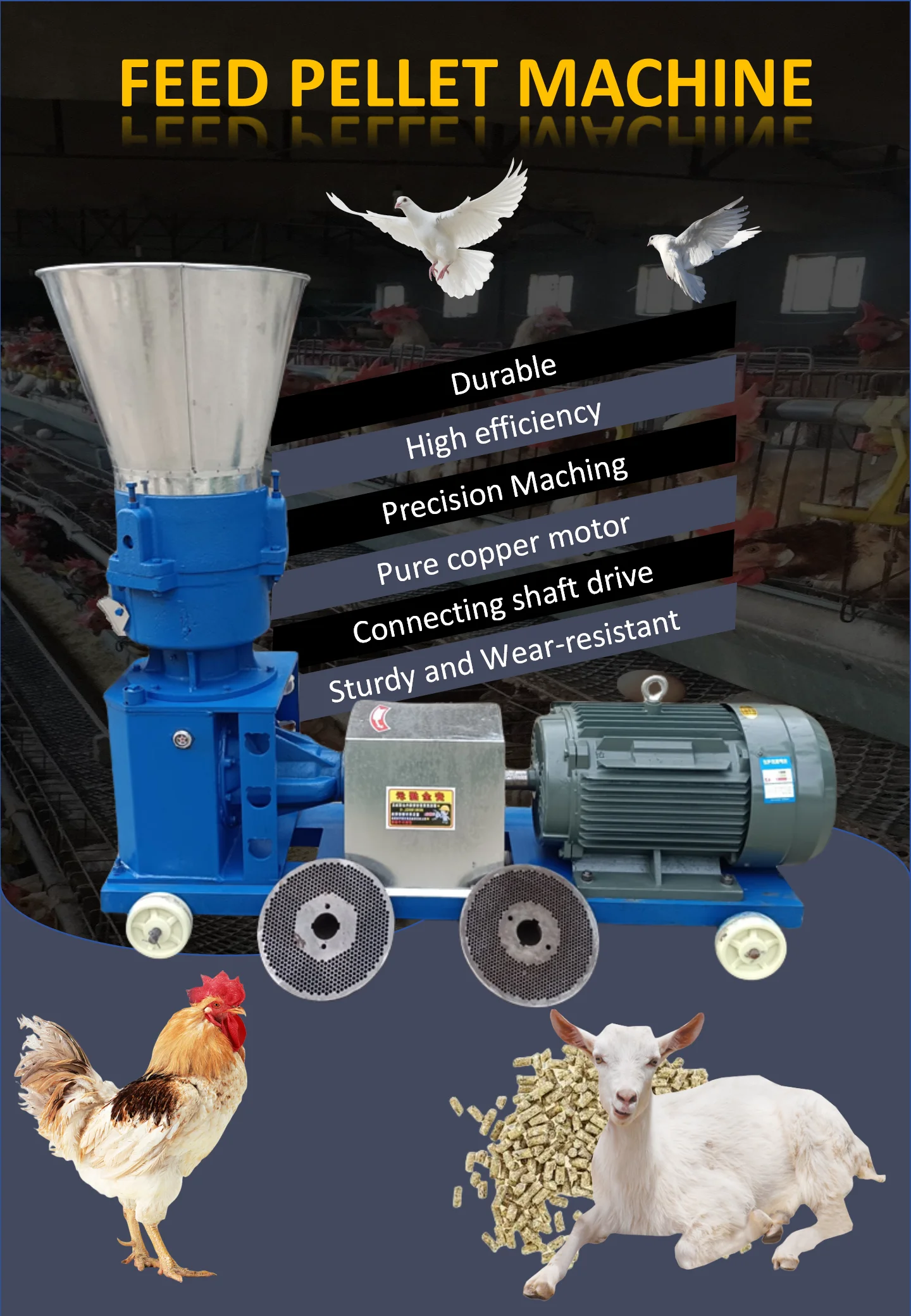 Small Dry Fish Powder Pellet Machine Fish Feed Pellet Machine ...