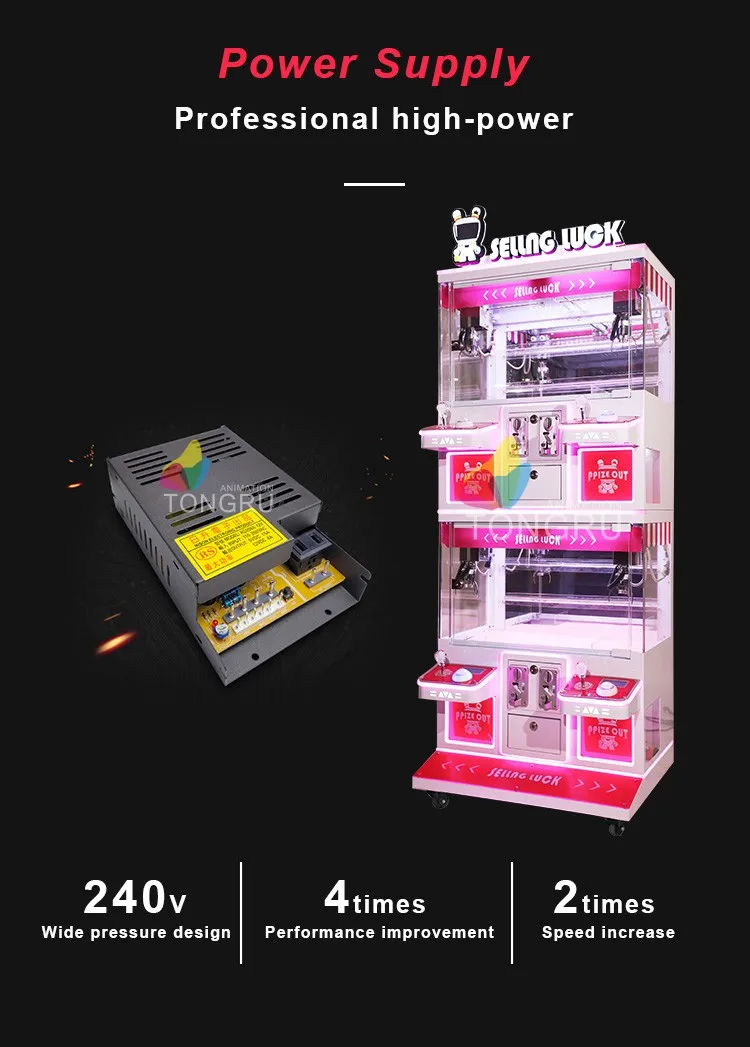 Small Claw Crane Machine Arcade Toys Plush 4 Players Coin Operated ...