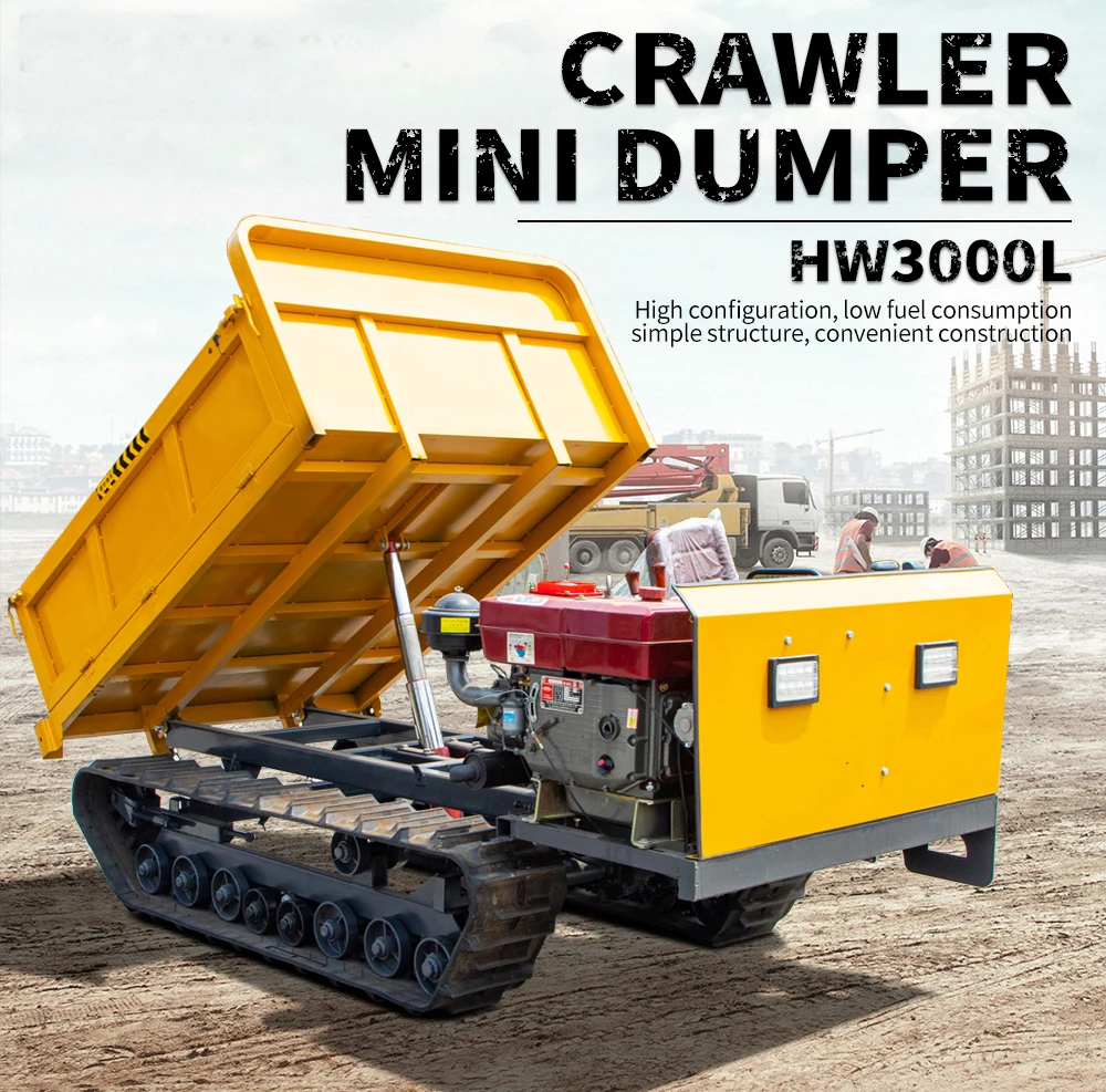 Earth-moving Machinery Mini Dumper Small Tracked Dumper Mini Rubber Track Crawler Dumper ...