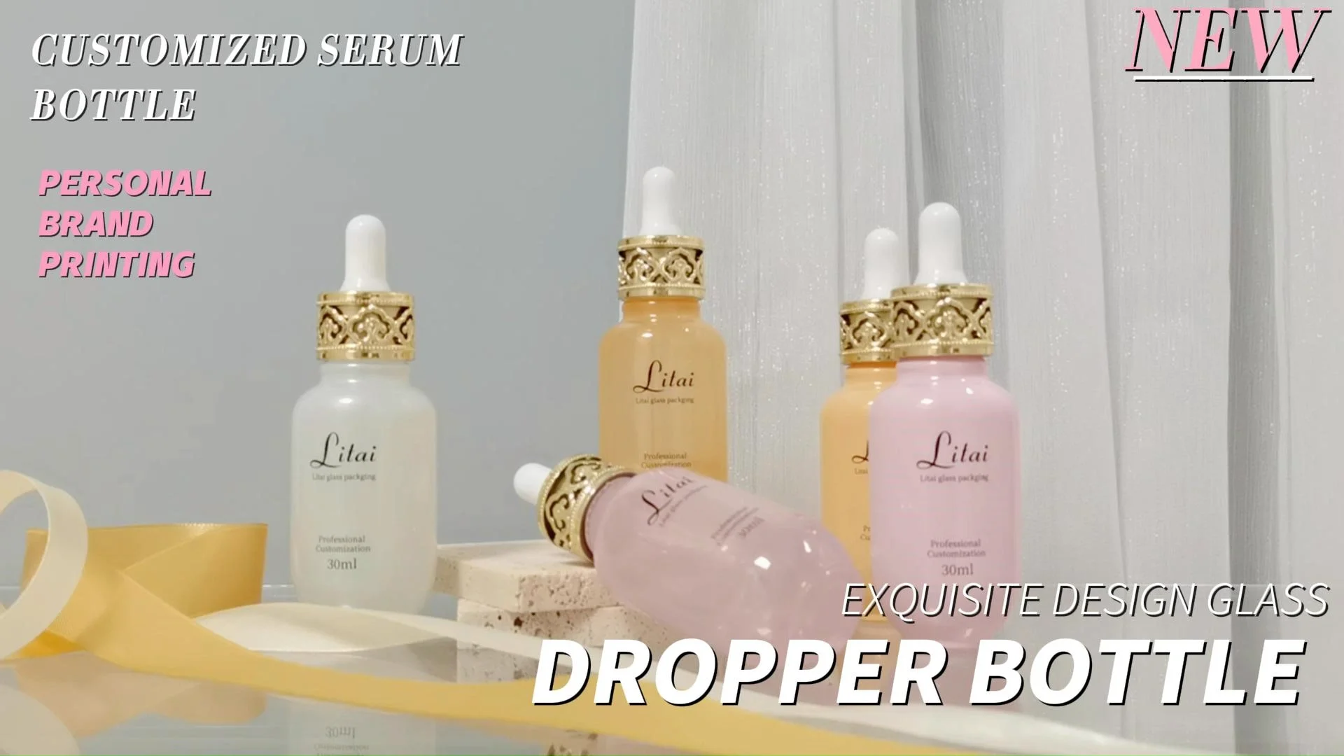 Custom Logo Luxury 1oz Serum Bottle 30ml Essential Oil Packaging With ...