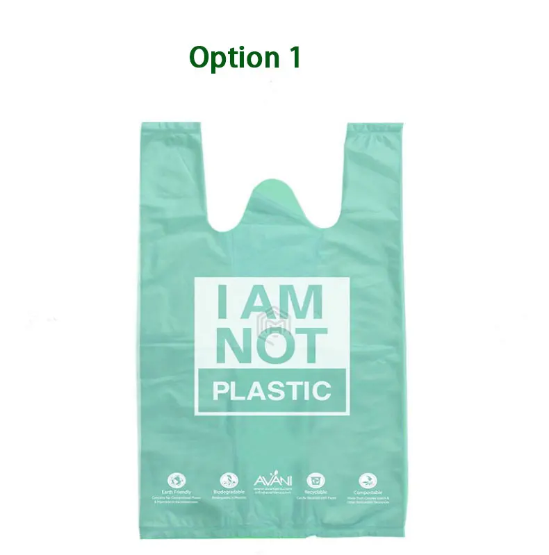 Customized Bio-compostable Vest Bag Corn Starch Pla+pb T-shirt Shopping Plastic Bag With Logo ...
