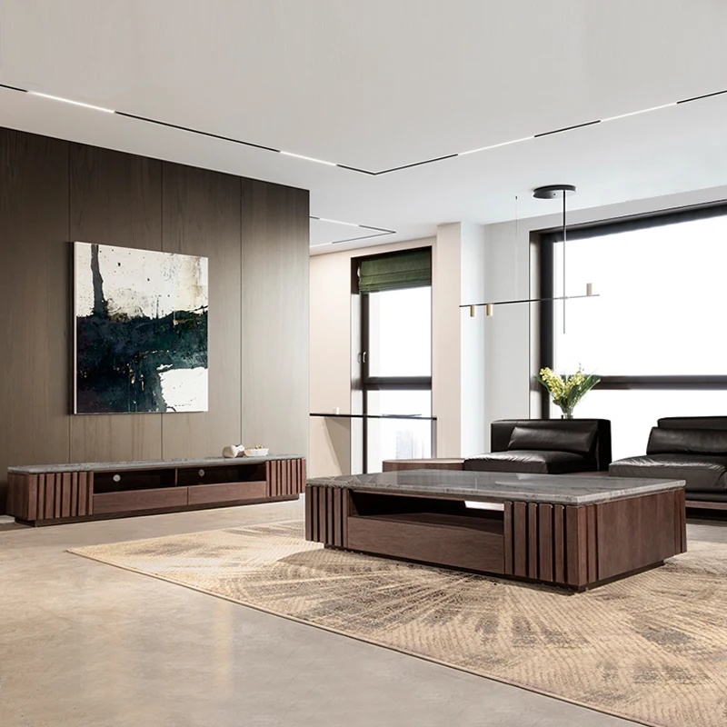 Commercial Grade Marble & Wood TV Unit | PGR Furniture – PGR Furniture