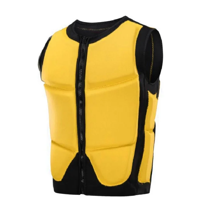 Custom Ce Yellow Black Neoprene Epe Foam Buoyant Life Jacket Vest - Buy ...