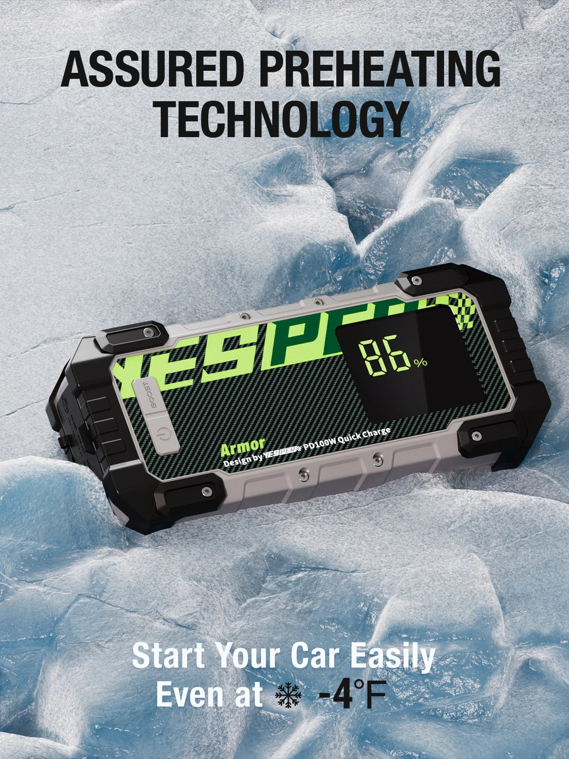 Yesper Armor Portable Jump Starter - 3000A Peak Current