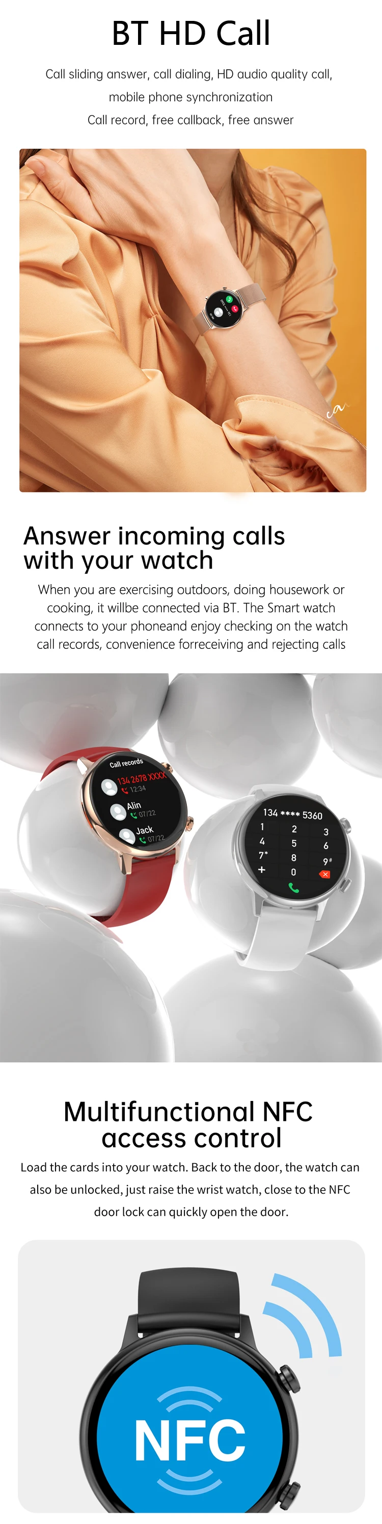 Hk39 Smart Watch Amoled Hotselling 1.1 Inch 360x360 Hd Screen Bt Dial ...