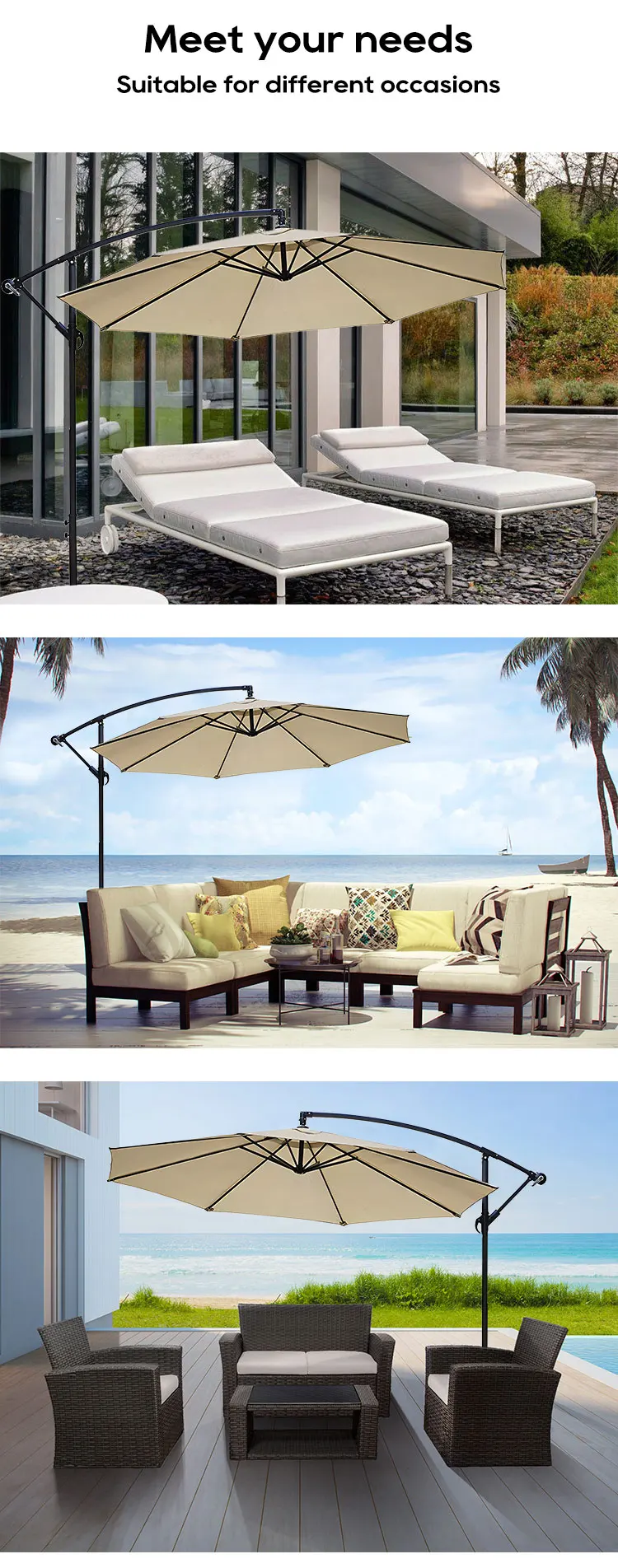 Commercial Garden Roman Banana - Durable Outdoor Umbrella