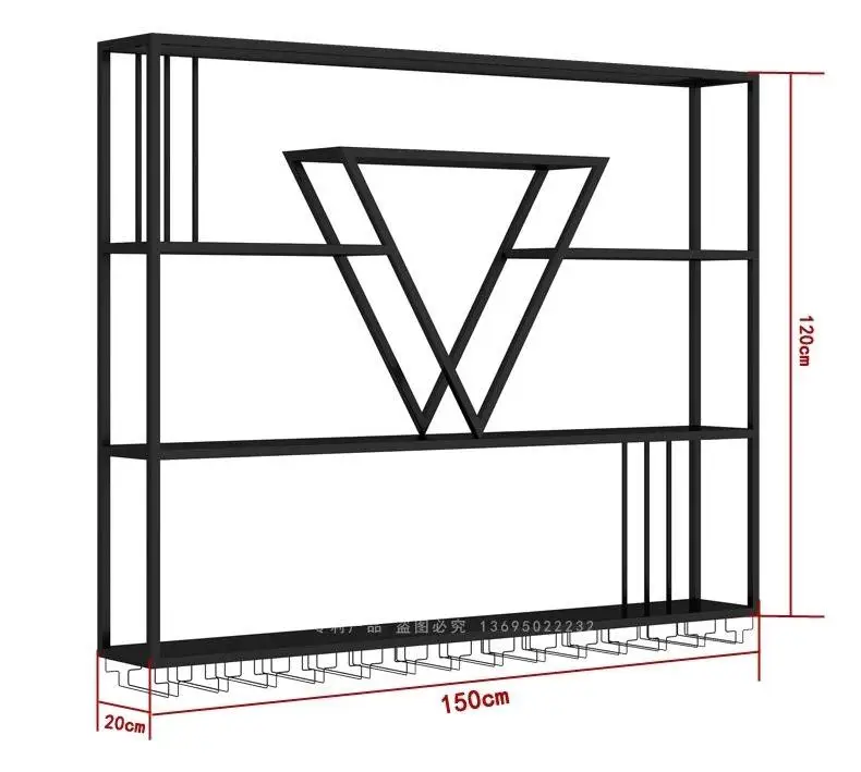 Modern-Style Commercial Iron Rack Multi-Layer Storage Wine & Beer Wall ...