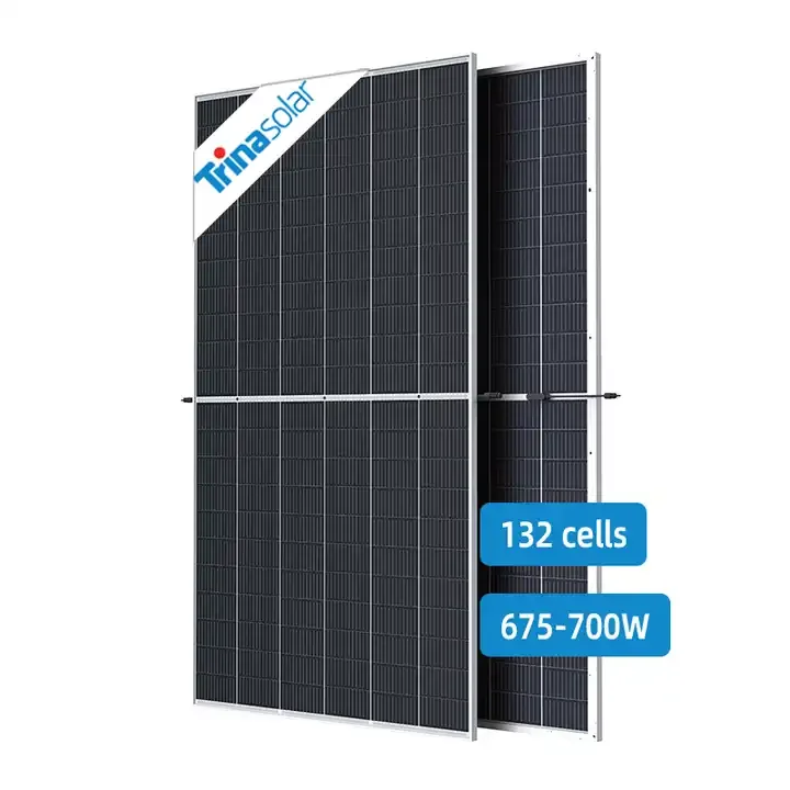 Trina Solar Vertex N Tipo Bifacial Módulo De Vidrio Dual 670w 675w 680w 685w 690w 695w Paneles ...