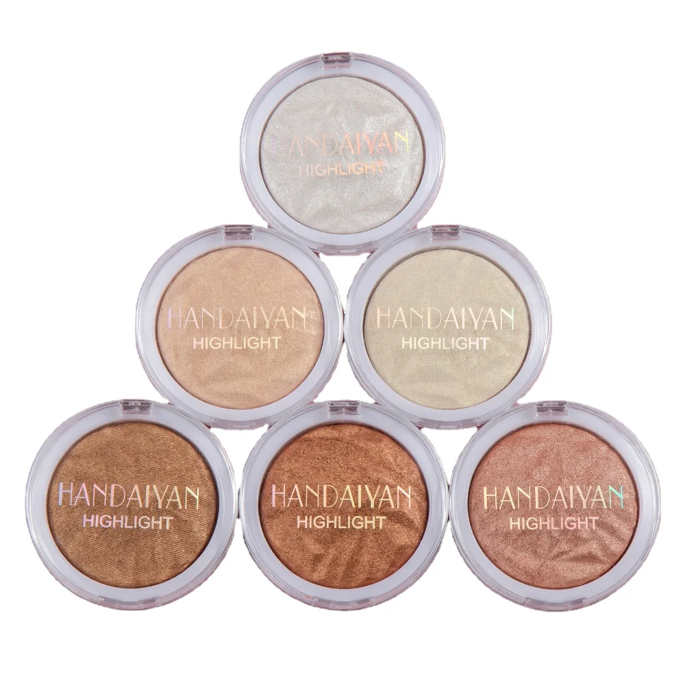 Handaiyan Vegan Cosmetics 6 Color Highlight Pressed Powder Shimmer Face ...
