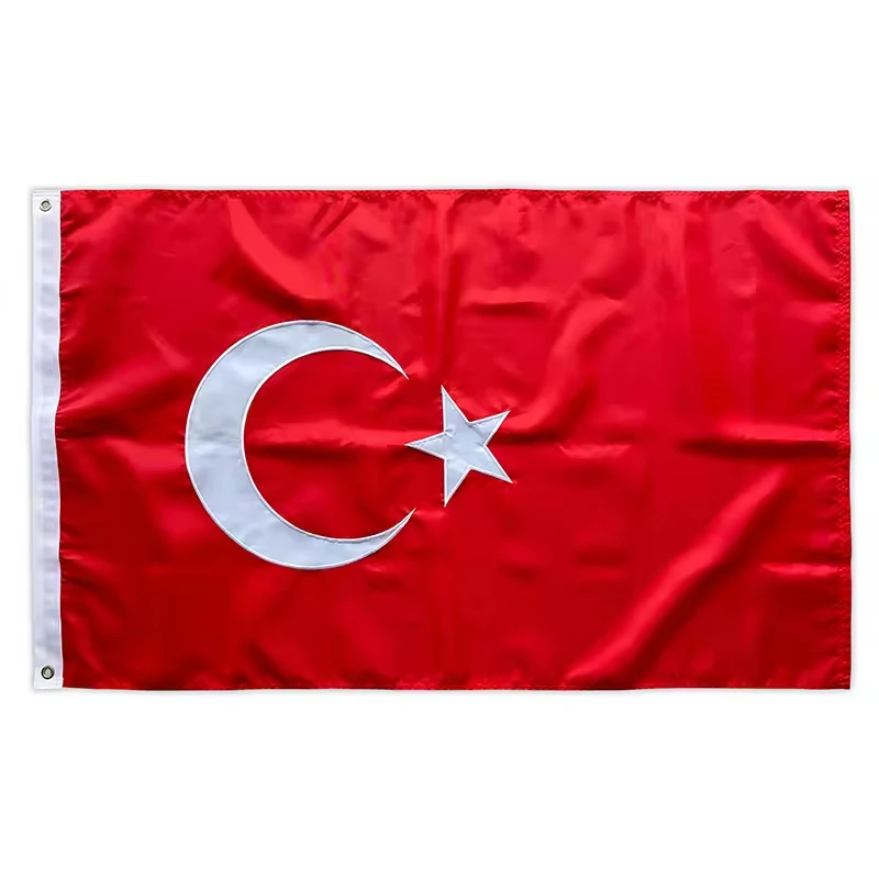 Luxury Premium Embroidery 3x5ft Turkish Flag Outdoor Heavy Duty 210D ...