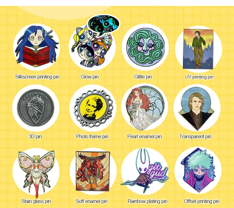 Wholesale Cartoon Badge Lapel Pins Custom logo Metal Badge Enamel Pins ...