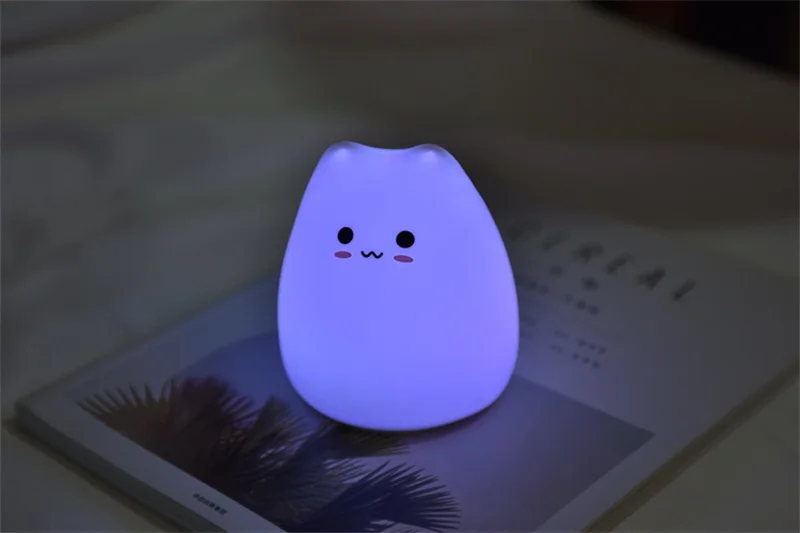 AAA Battery Smart Night Light - Cute Cat Lamps with RGB
