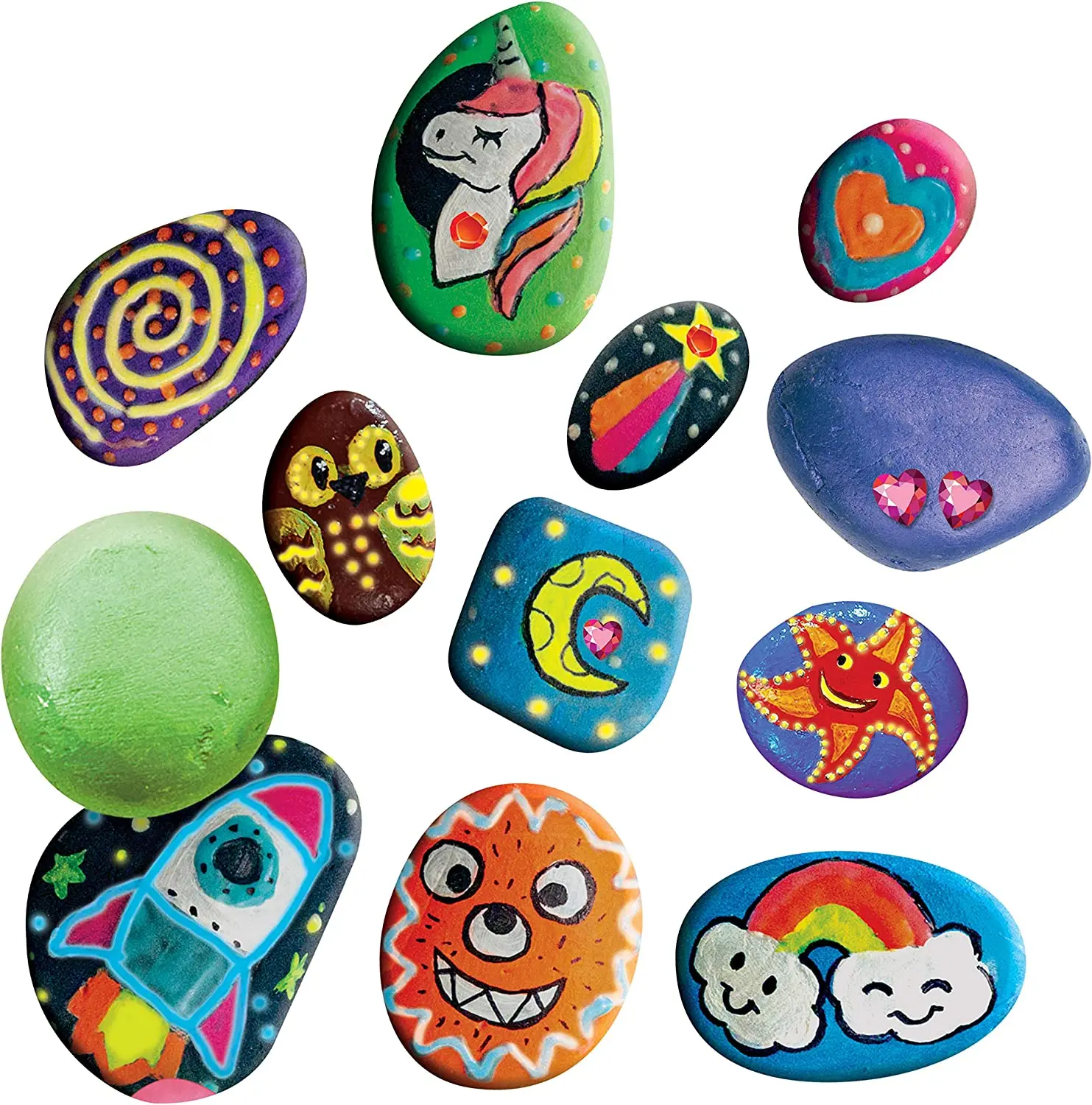 Diy Stone Rock Painting Kit With Brushes Irregular Stone Base For Diy ...